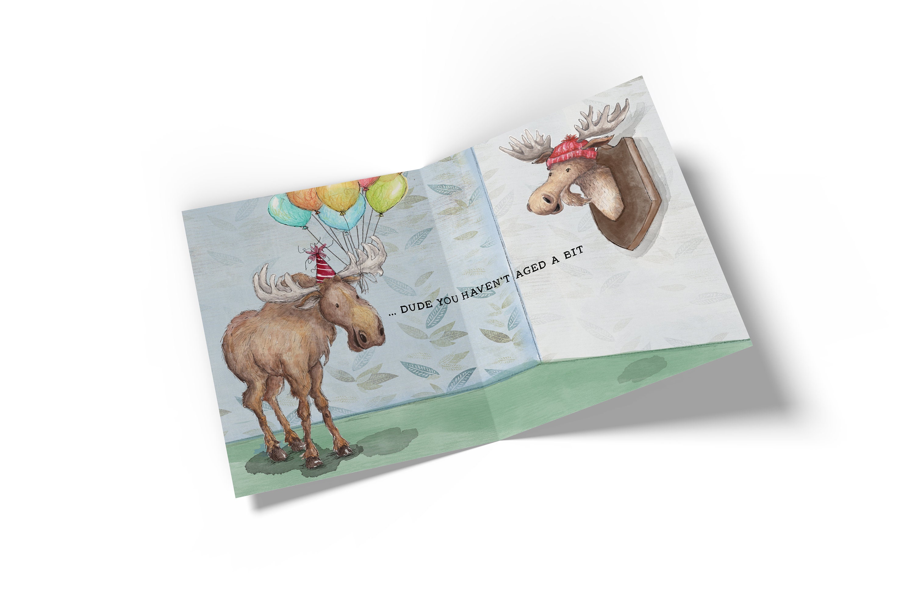 Old Moose Birthday Greeting Card - Etsy