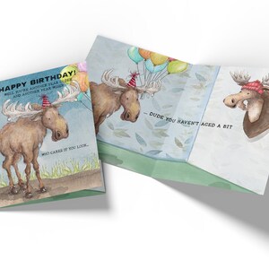 Old Moose Birthday Greeting Card - Etsy