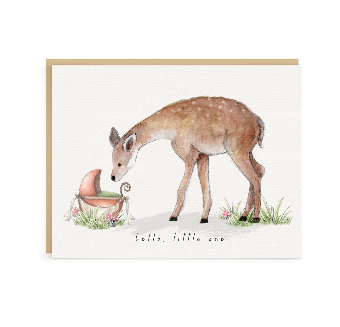 Deer Little One | New Baby Card | Congratulaions | Woodland Theme Card ...