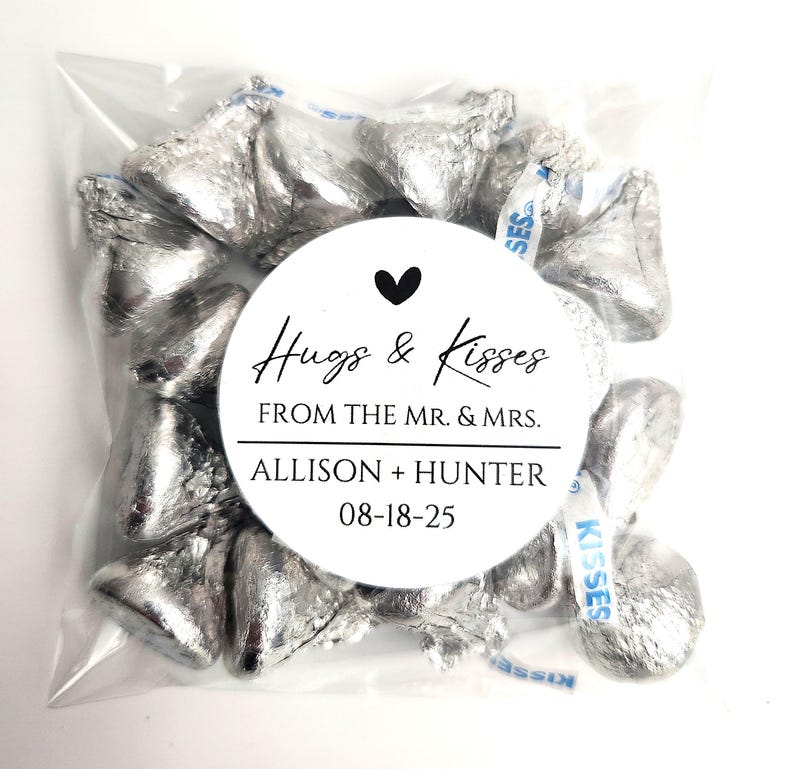 Hugs and Kisses From the Mr & Mrs, Personalized Wedding Favor Bags ...