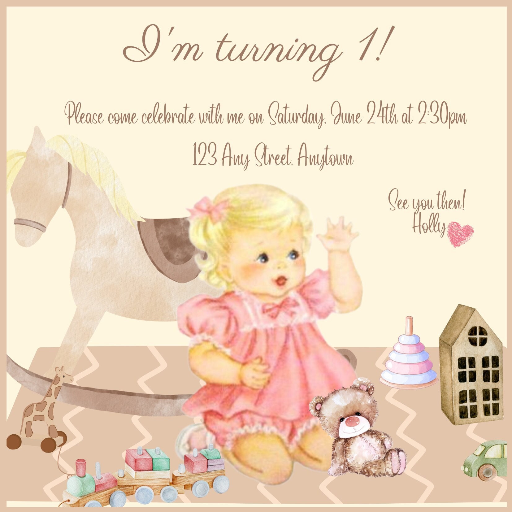Im Turning 1 Invite - Etsy