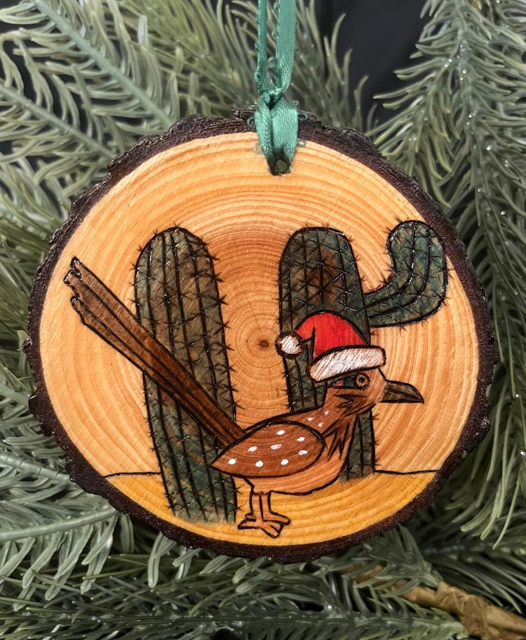 Wood/pyrography Roadrunner Ornament - Etsy