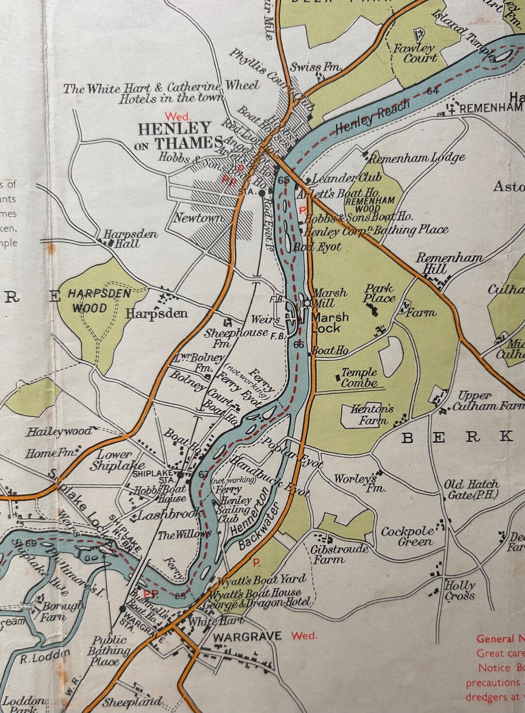1950s Thames River Map London to Henley and Oxford - Etsy