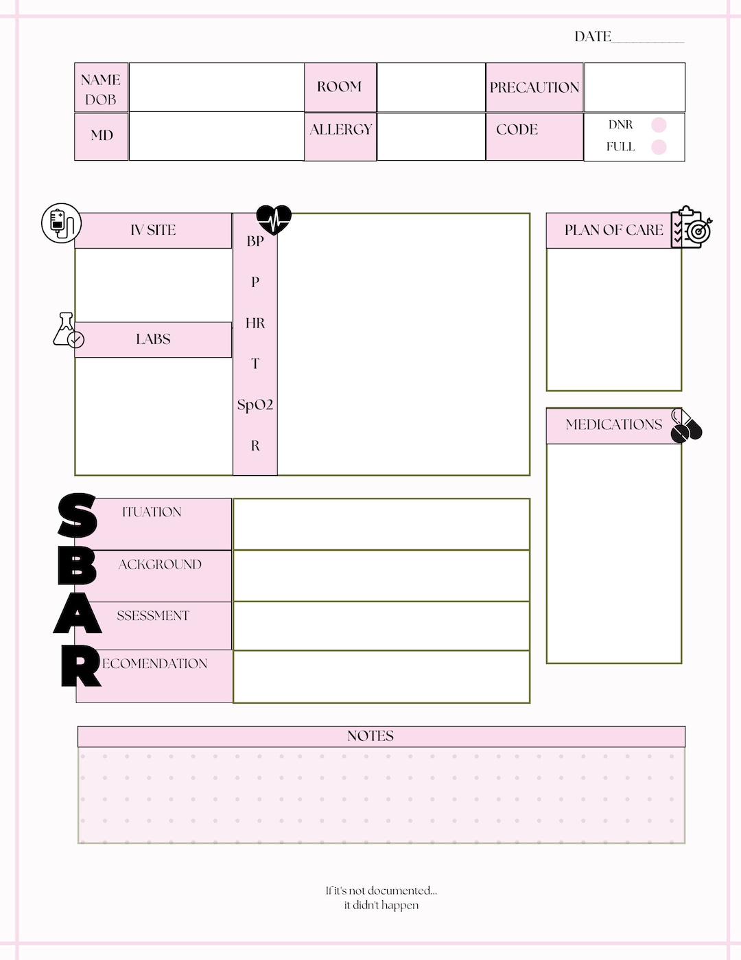 Printable Nurse Report Sheet| Nursing Student Essential| New Grad ...