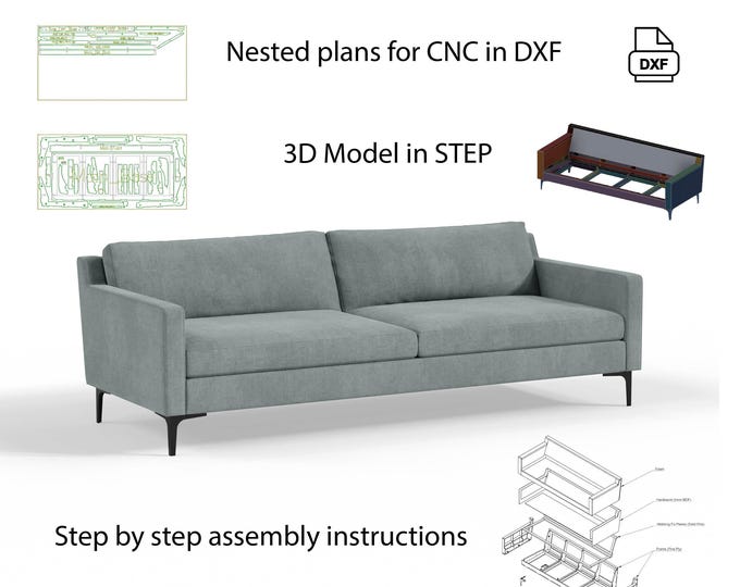 Sofa_round_b. Sofa Frame Design for CNC. Upholstered Furniture Frame ...