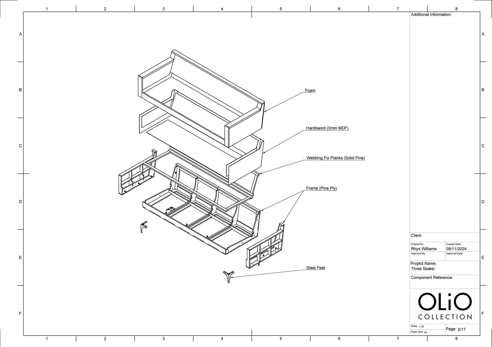 Three Seater Couch Plans for CNC - Couch O_C_1 - Etsy