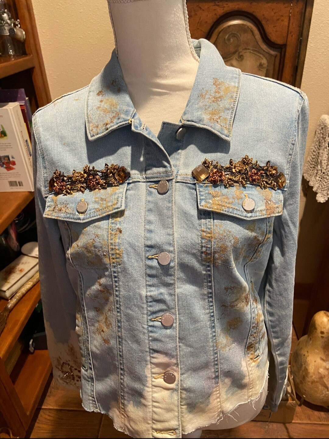 Custom-made Joshua Tree Bedazzled Denim Jacket - Etsy