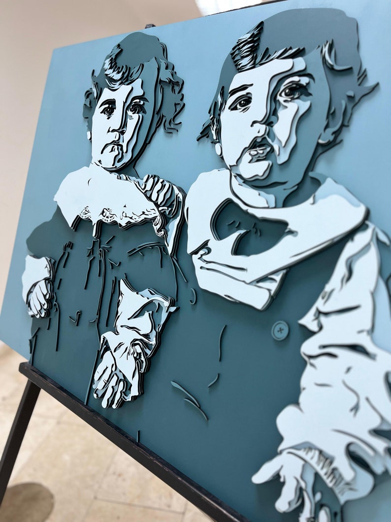 Custom 3D Layered Large Wood Portrait, Wooden Wall Sculpture ...