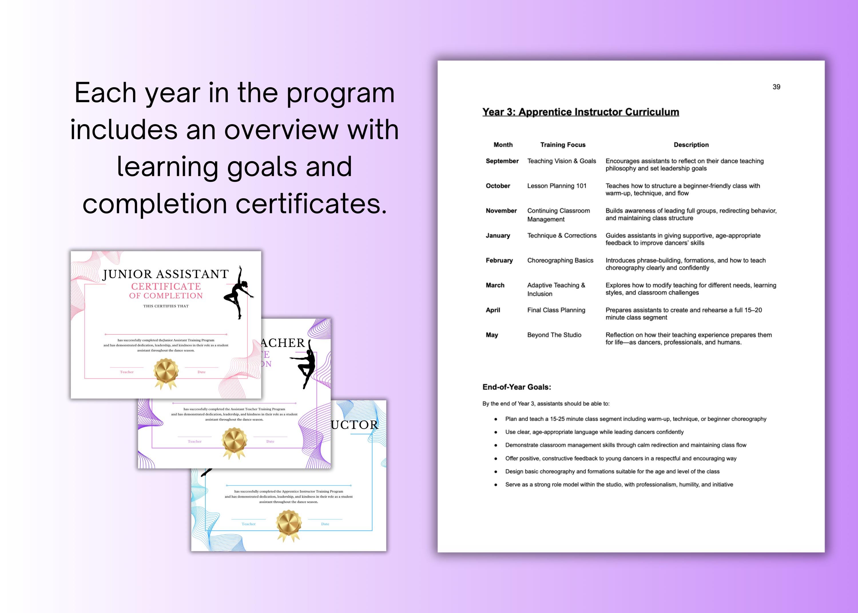 Dance Teacher Assistant Curriculum - Etsy