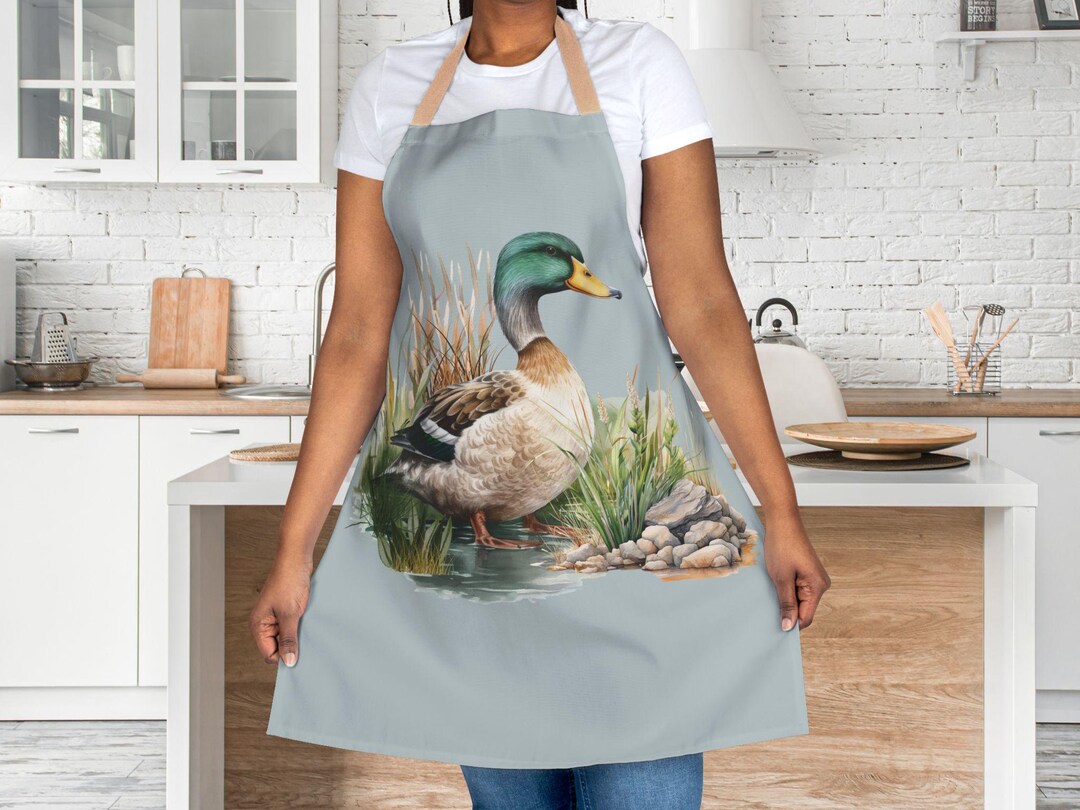 Watercolor Mallard Duck Apron, Duck Hunting Apron, Outdoors Apron ...