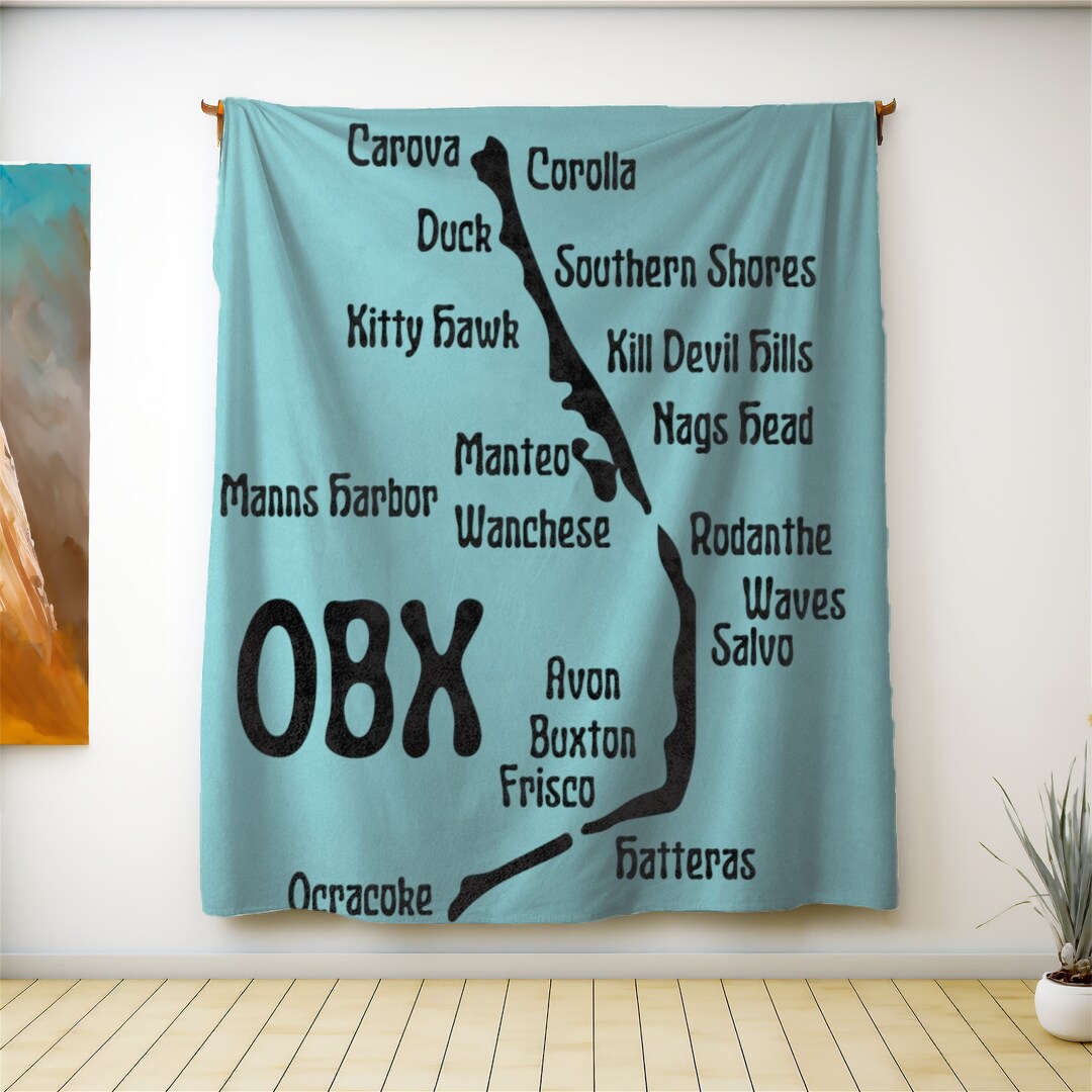 OBX Blanket, OBX Map, OBX, Beach Blanket, North Carolina, Beach Gifts ...