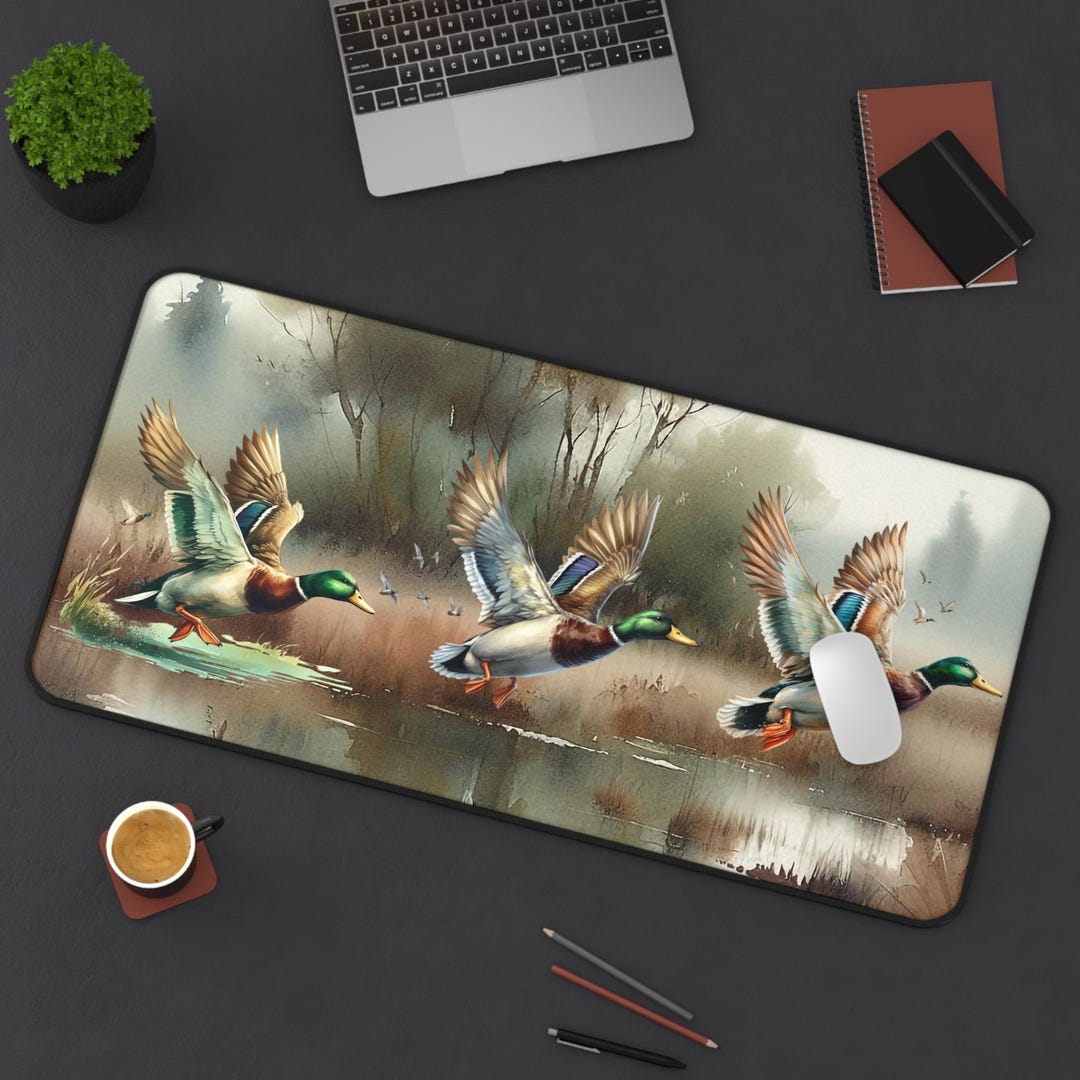 Watercolor Mallard Duck, Mallard Duck Mousepad, Hunting Mouse Pad, Desk ...