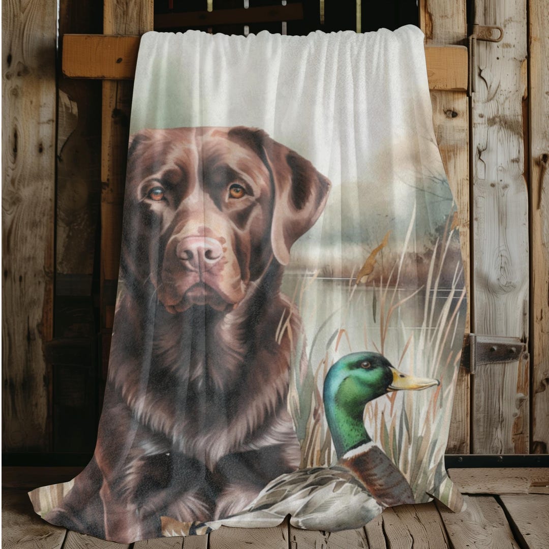 Labrador Retriever, Mallard Duck, Hunting Blanket, Outdoors Blanket ...