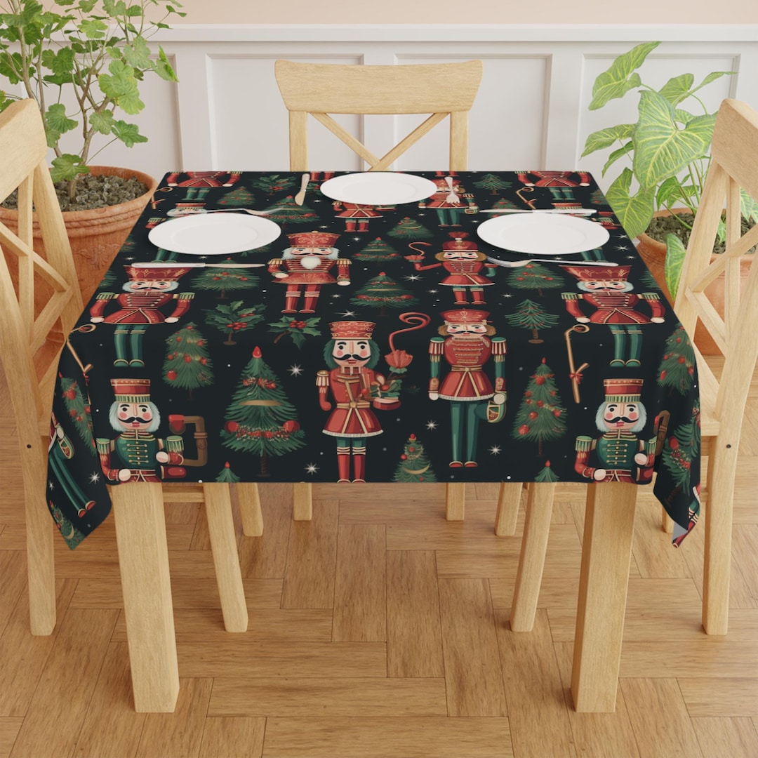 Nutcracker Christmas Tree Tablecloth, Christmas Decor, Winter ...