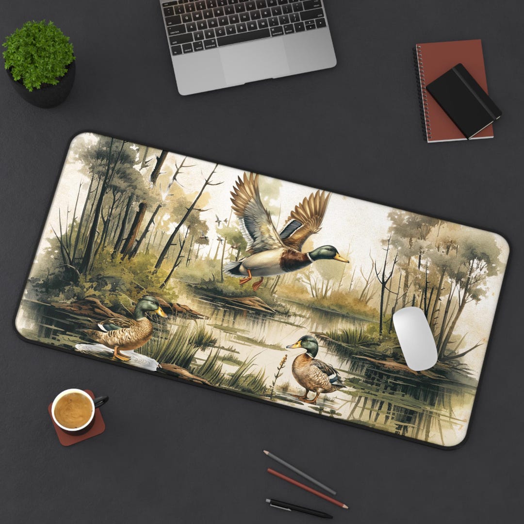 Watercolor Mallard Duck, Mallard Duck Mousepad, Hunting Mouse Pad, Desk ...