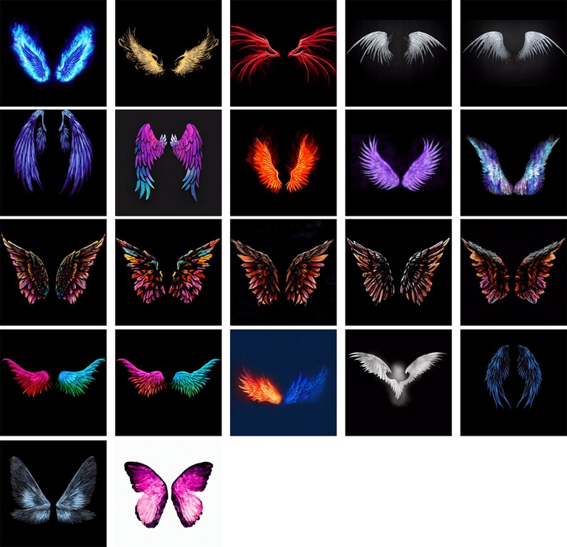Wings Overlays - (22) - PNG Files - Photoshop Overlays, DIGITAL ...