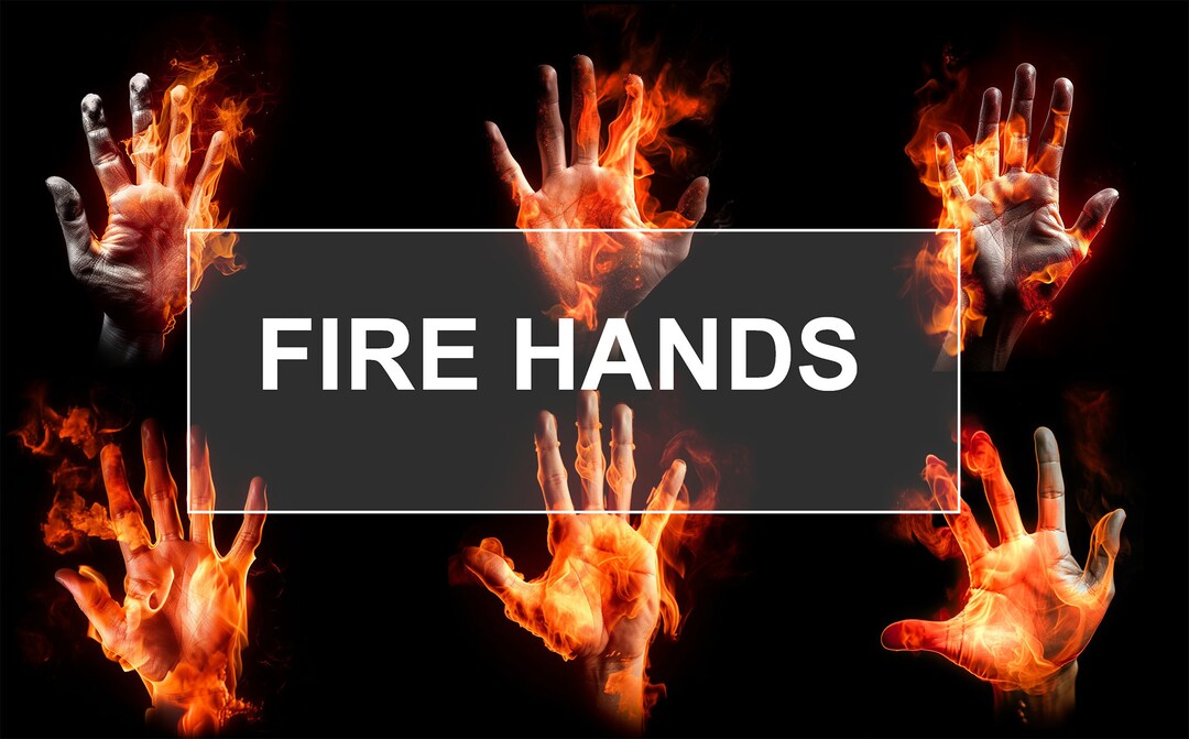 Fire Hands Overlays - (18) - PNG Files - Photoshop Overlays, DIGITAL ...