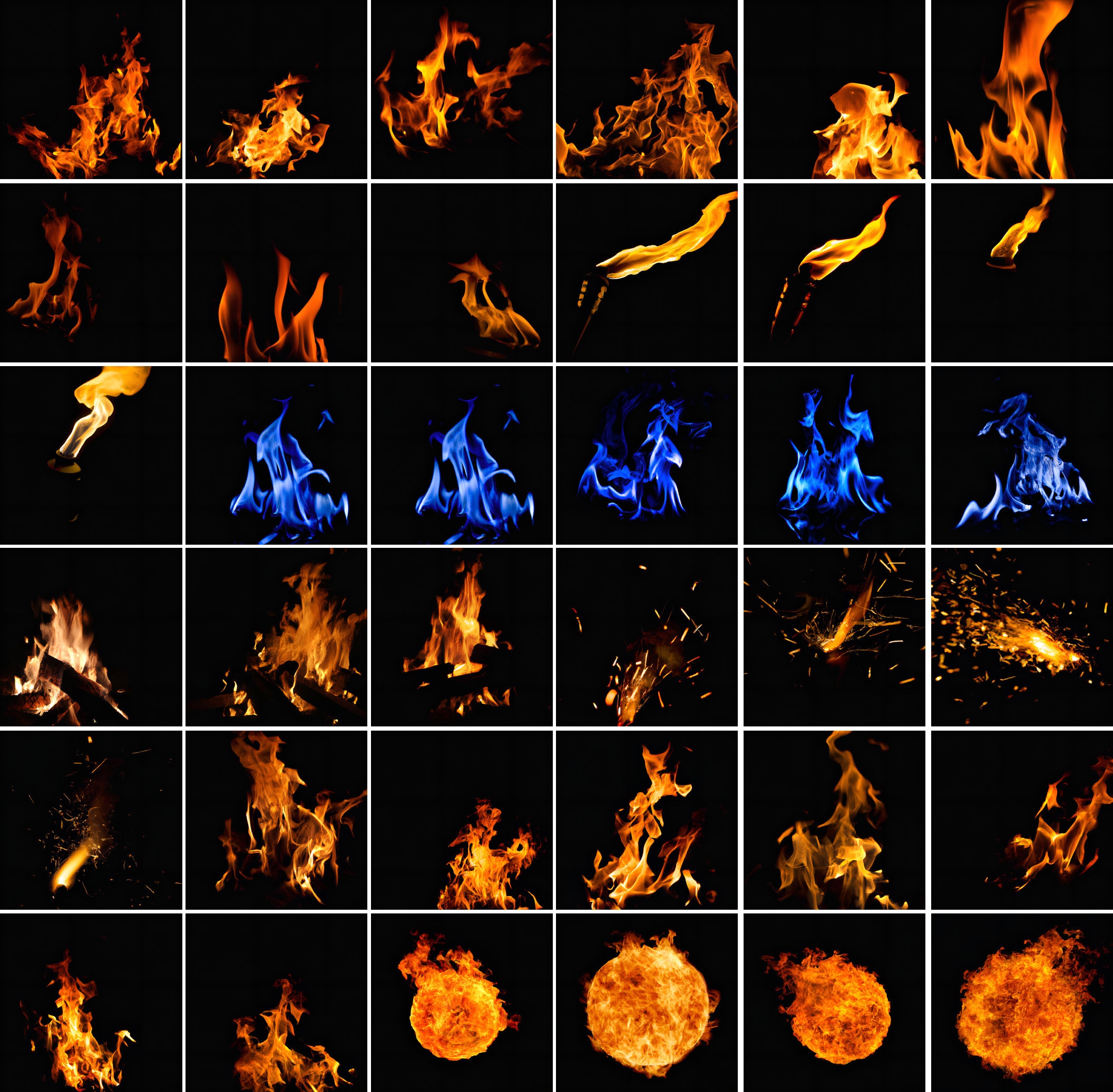 Fire Overlays 36 PNG Files Photoshop Overlays, DIGITAL DOWNLOAD - Etsy