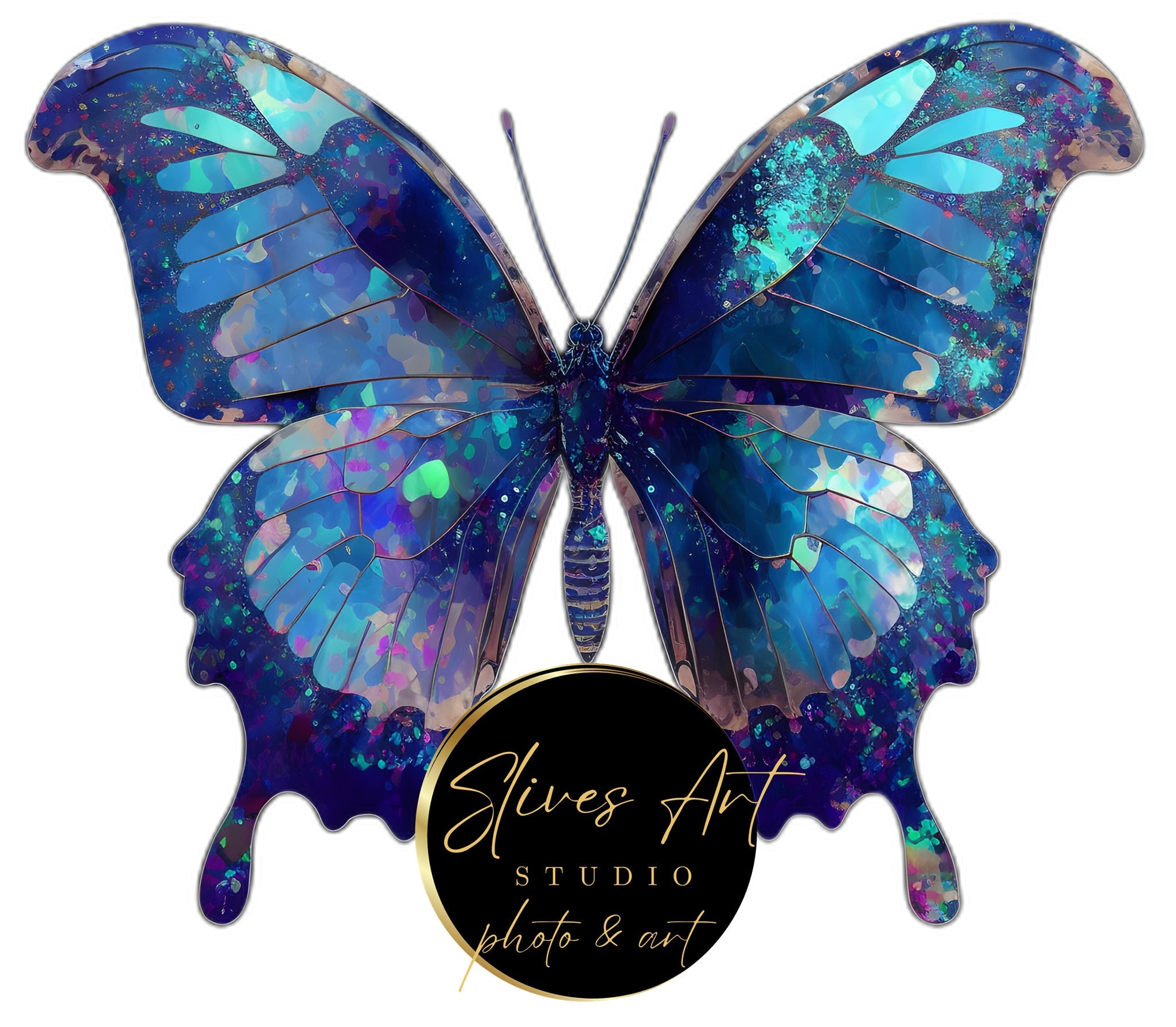 Holographic Butterflies | (23) PNG Transparent Images | Digital Wall ...