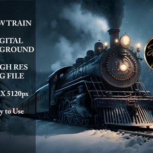 Snow Train, Inspired by Polar Express, Digital Background - Etsy