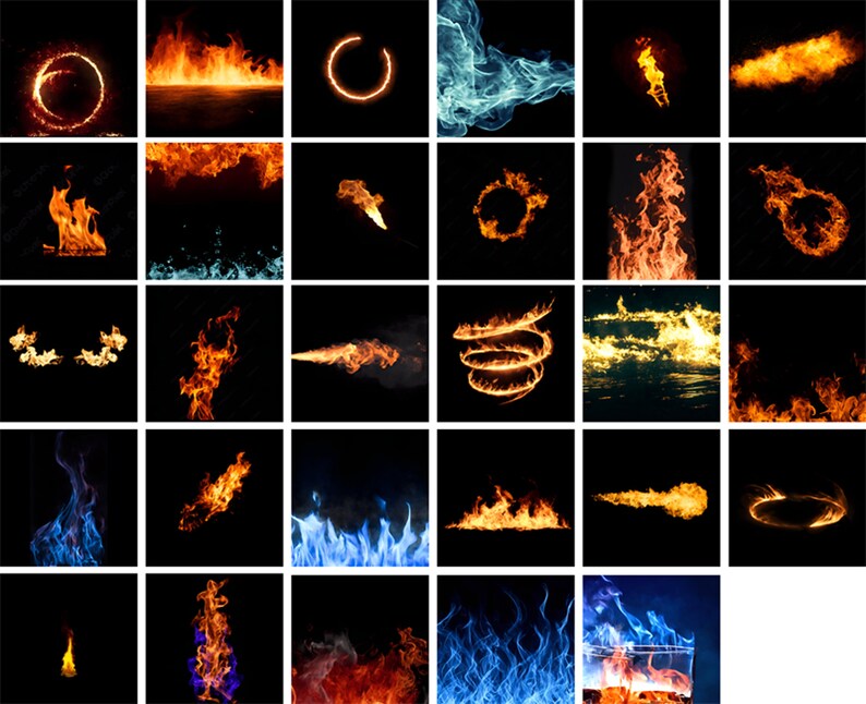 Fire Overlays -2nd- (29) - PNG Files - Photoshop Overlays, DIGITAL ...