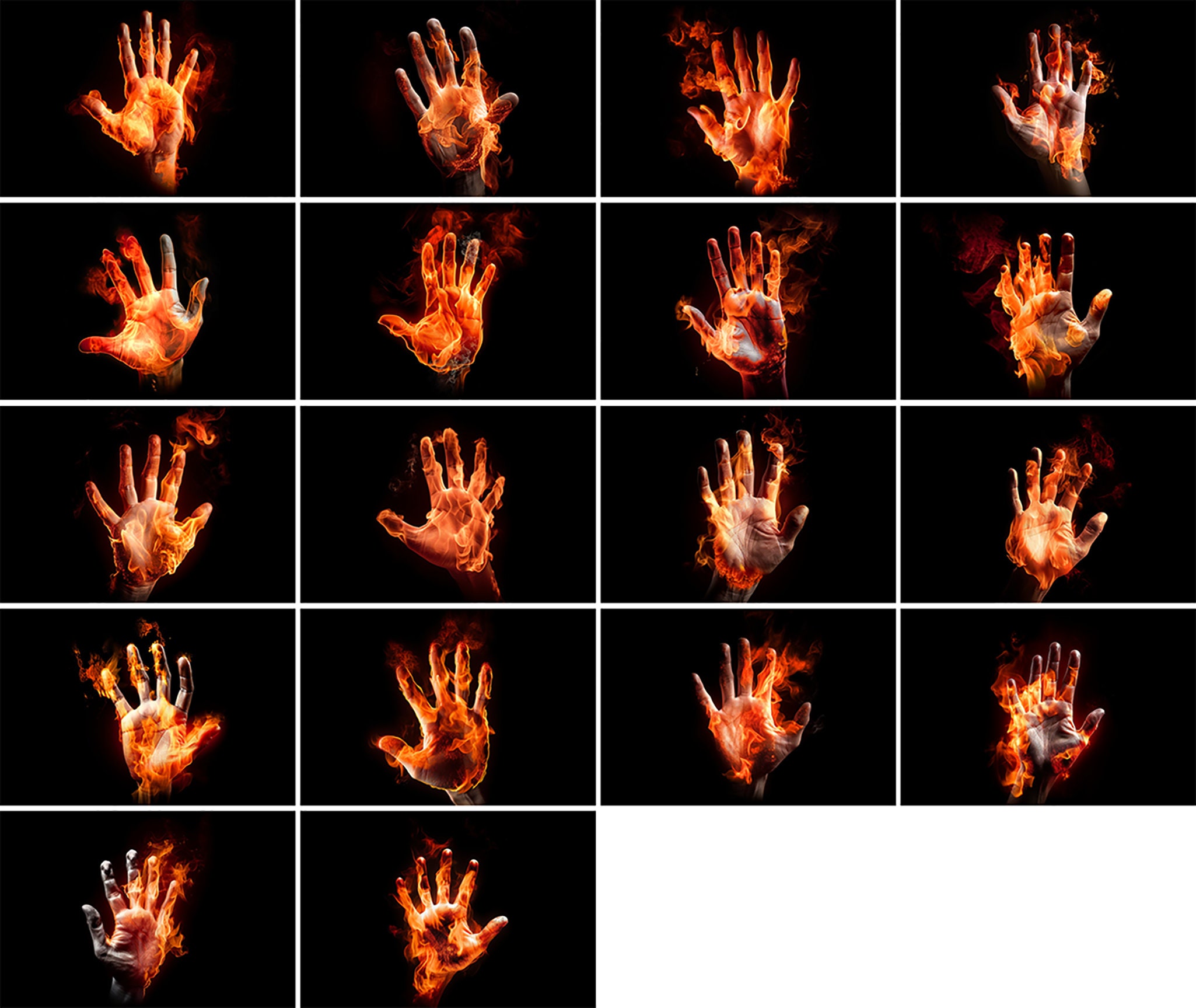 Fire Hands Overlays - (18) - PNG Files - Photoshop Overlays, DIGITAL ...