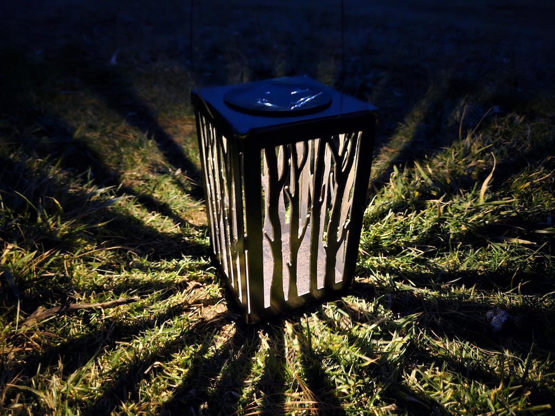 Hanging Solar Luminary Garden Lantern | Birch Tree Garden Lantern ...