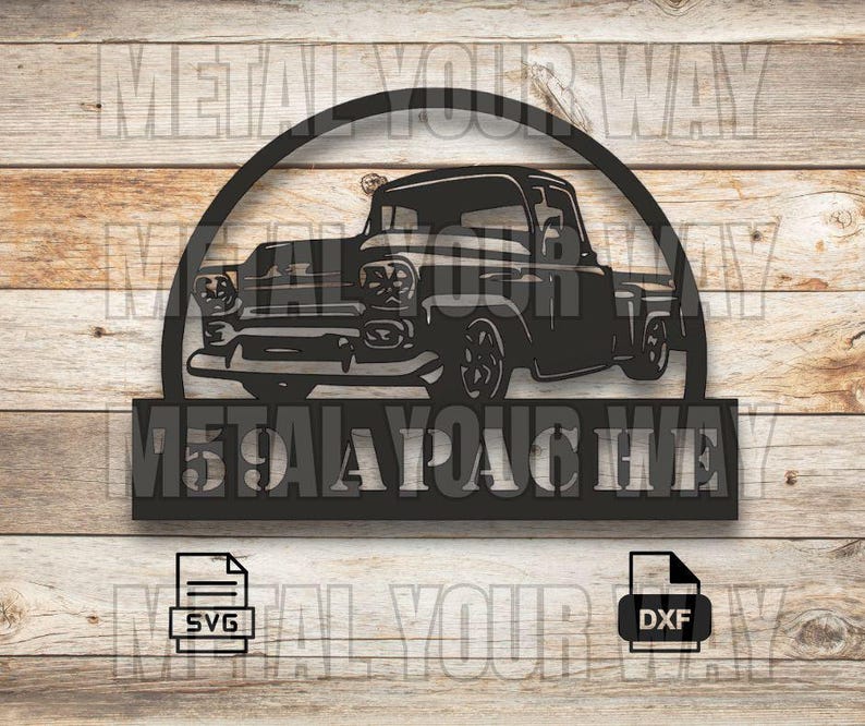 1959 Chevy Apache Sign Svg/dxf Files for CNC Plasma - Metal Your Way ...