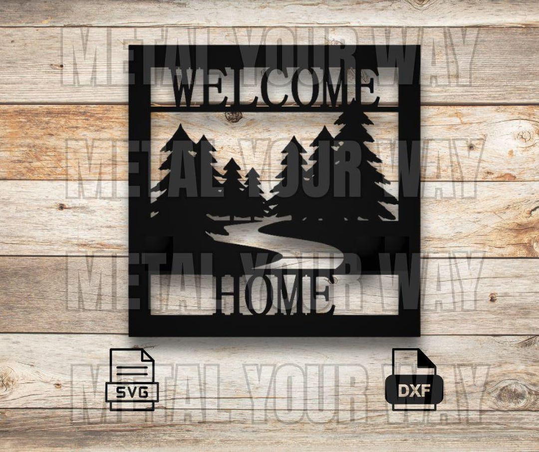 Welcome Home Winding Road/stream Sign Svg/dxf Files for CNC Plasma ...