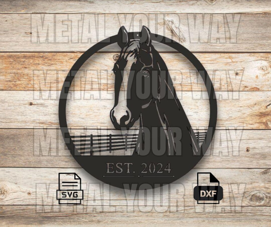 Horse Welcome Sign Svg/dxf Files for CNC Plasma - Metal Your Way ...
