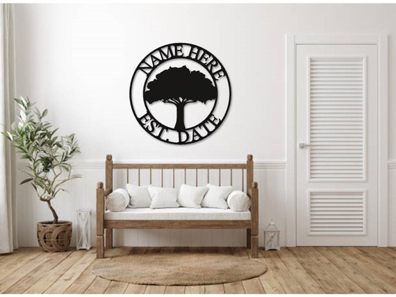 Tree of Life Monogram Metal Sign Custom Metal Name Sign - Etsy