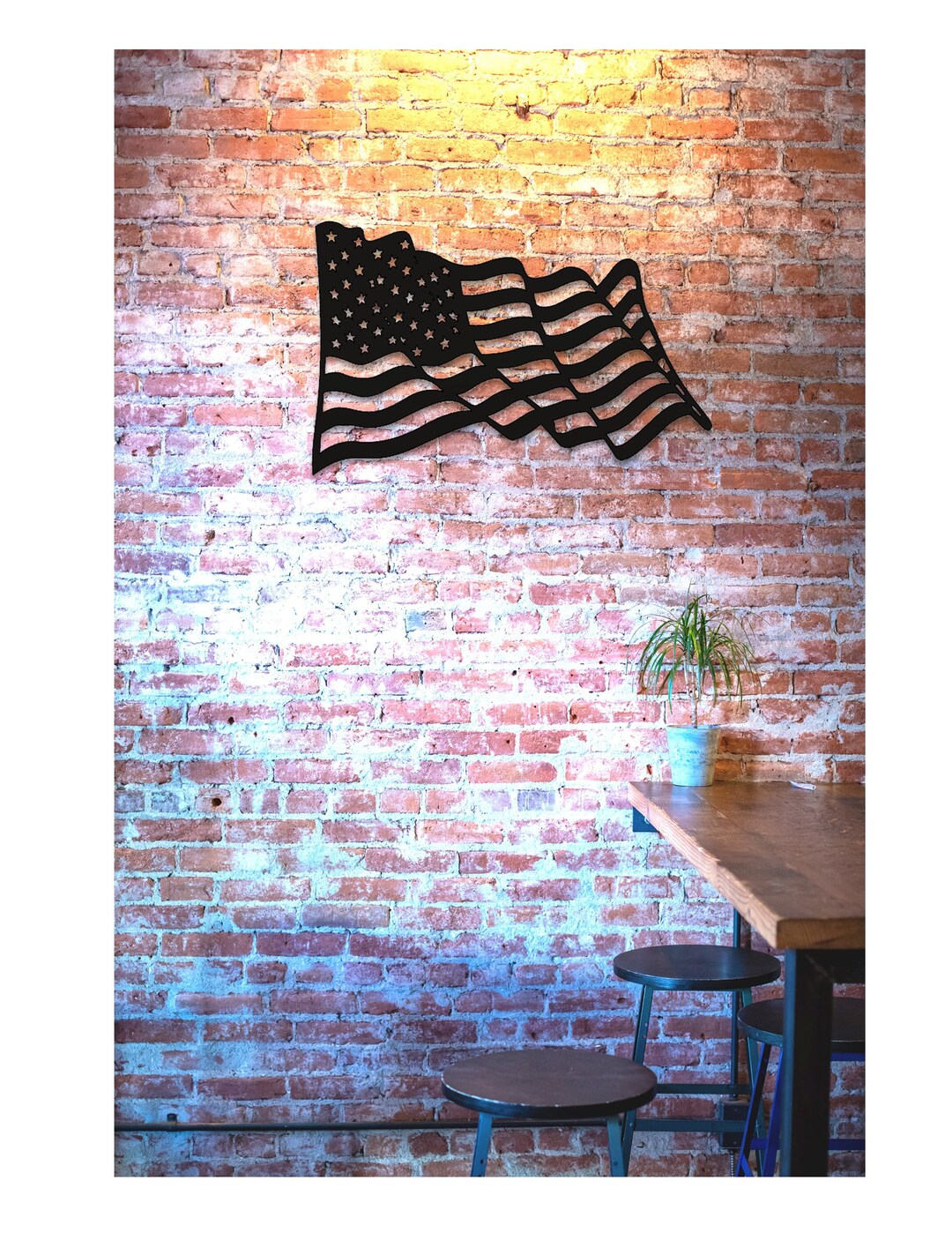 Waving American Flag Metal Sign | Custom Metal Sign | American Metal ...