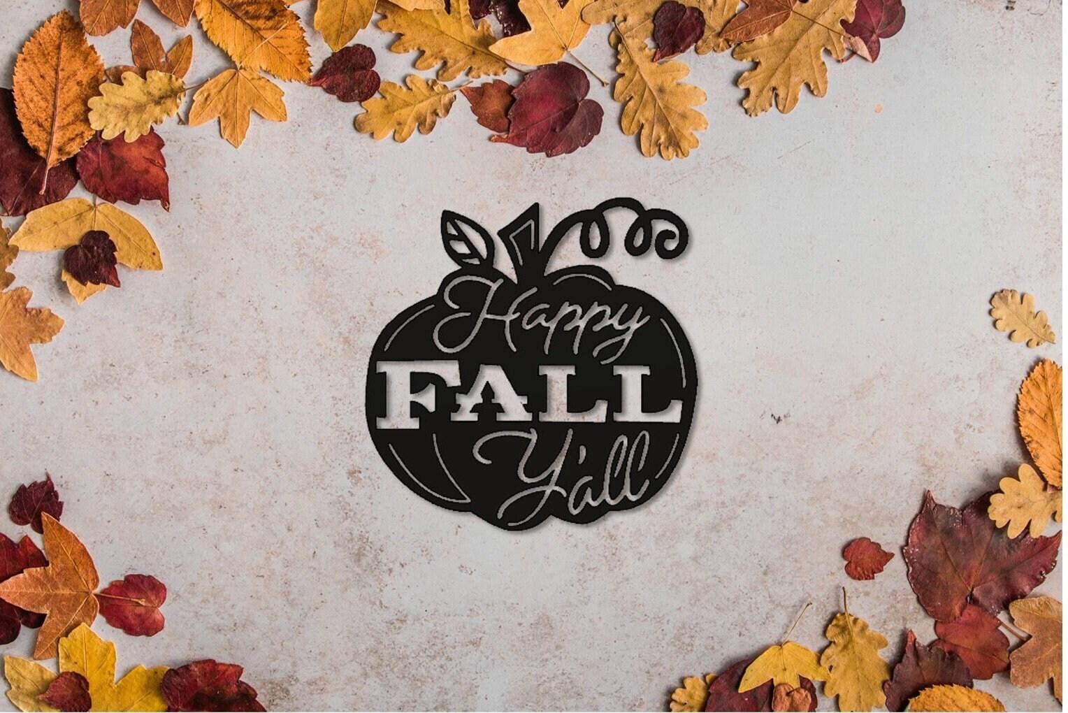 Happy Fall Y'all Pumpkin Metal Sign Custom Fall Welcome Metal Sign ...