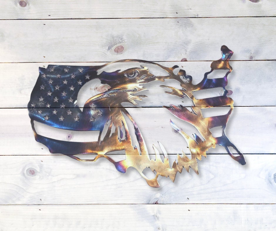Eagle USA Flag Metal Sign | Custom Metal Sign | American Eagle Flag ...