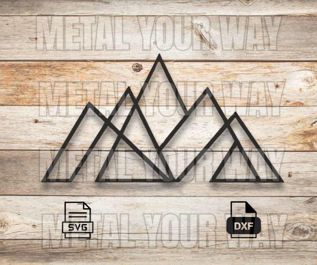 Geometric Modern Mountain Sign Svg/dxf Files for CNC Plasma - Metal ...