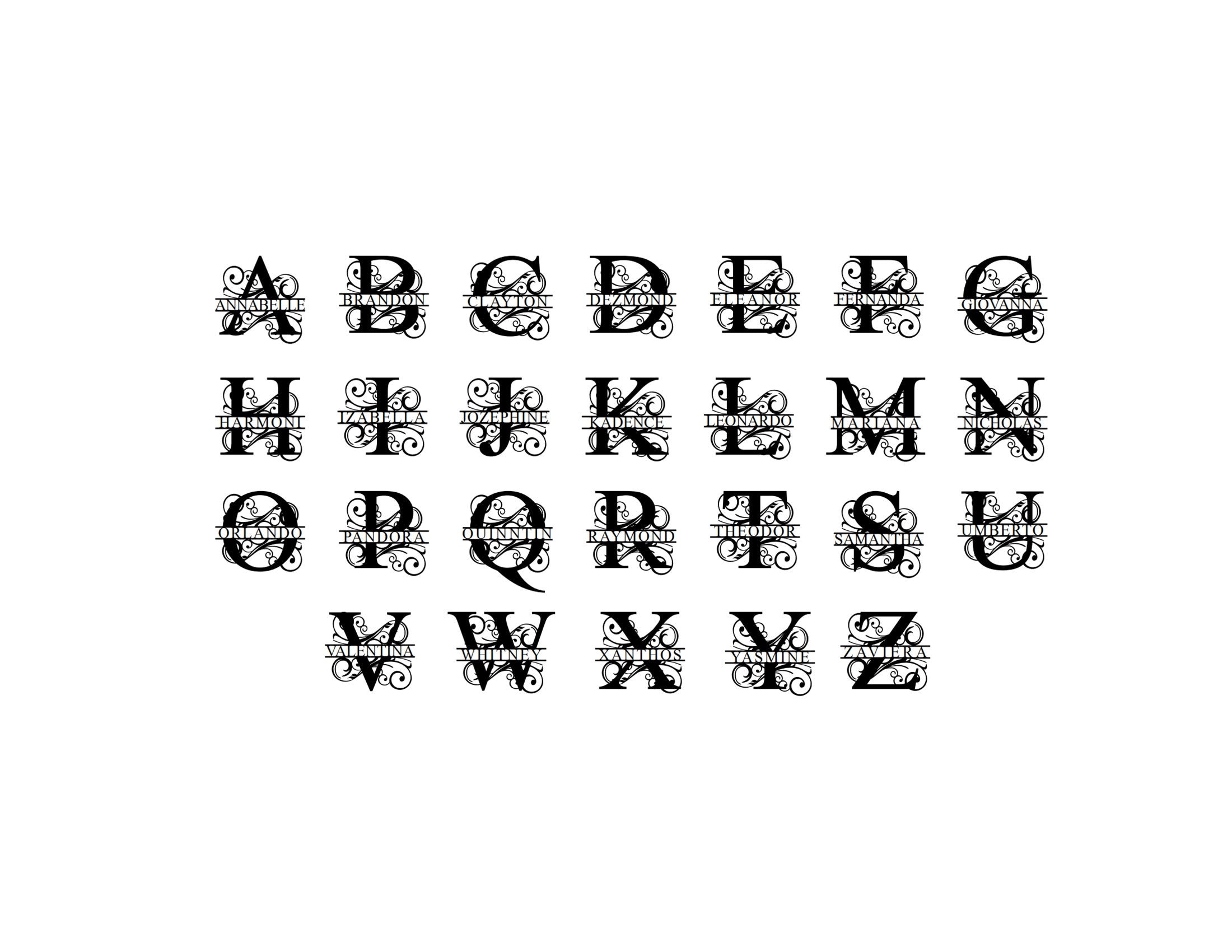 Personalized Split Letter Name Monogram Metal Sign Custom - Etsy