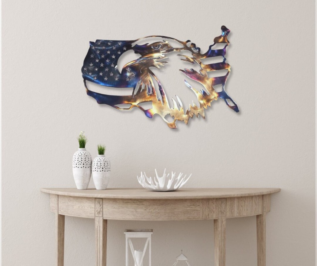 Eagle USA Flag Metal Sign Custom Metal Sign American Metal Sign Metal ...