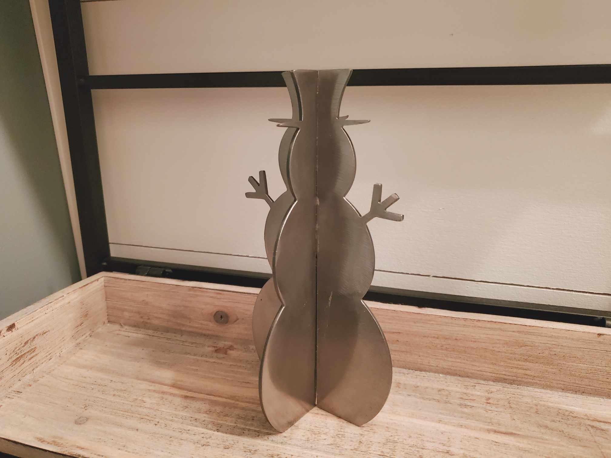 Rustic 3-dimensional Metal Tree/snowman | Metal Art | Metal Christmas ...