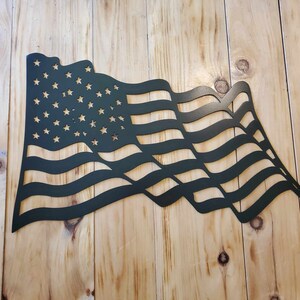 Waving American Flag Metal Sign | Custom Metal Sign | American Metal ...