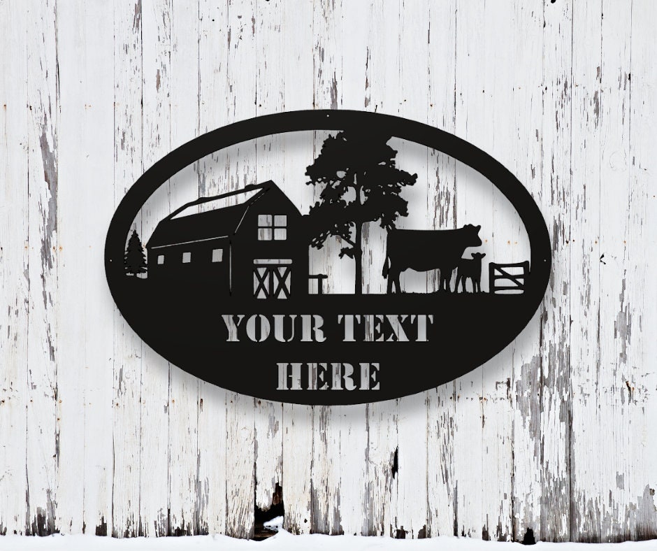 Personalized Outdoor Metal Farm Sign Custom Metal Sign Metal Wall Art ...