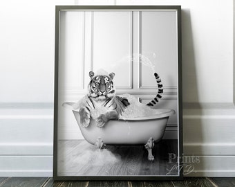 Tiger Bathtub Art - Etsy