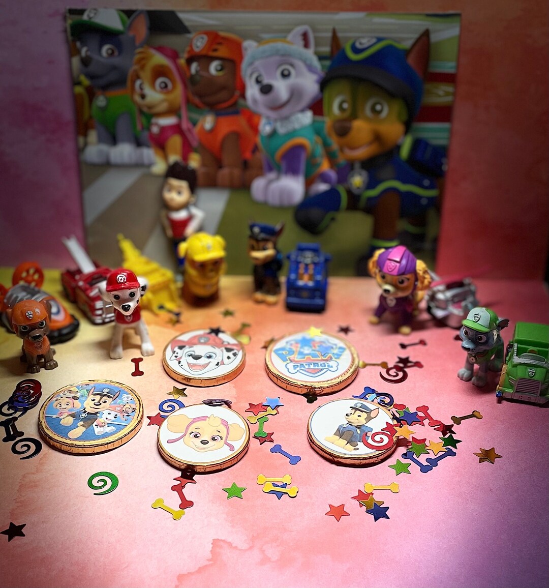 PAW PATROL 8 X White or 5 X Milk Chocolate Coins Girls - Etsy