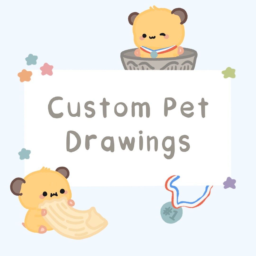 Custom Pet Drawing Commission Chibi hamster Rat Guinea - Etsy