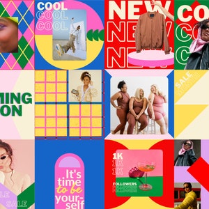 BOLD & FUN Instagram Post Templates for Canva | Colorful Social Media ...