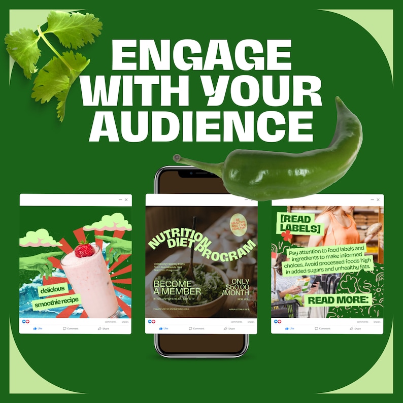 Bold Health & Nutrition Instagram Post Templates | Health and Wellbeing ...