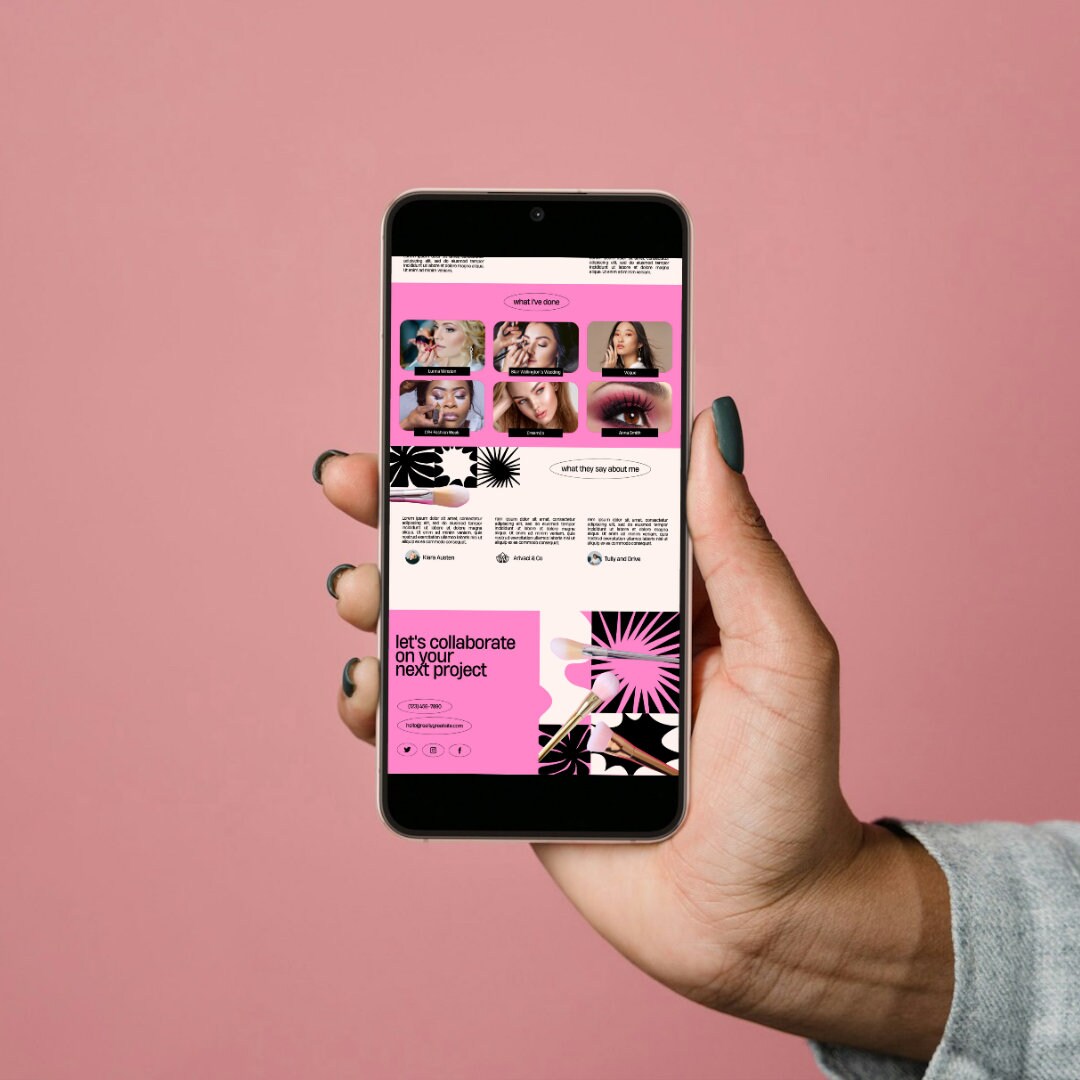 Canva Website Template for Makeup Artist, Beauty Specialist, PMU Artist Canva Website Page ...