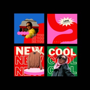 BOLD & FUN Instagram Post Templates for Canva | Colorful Social Media ...