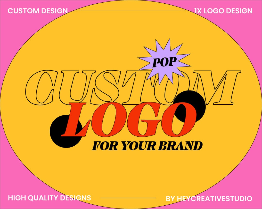Custom Bold & Fun Branding Package Colorful Logo Kit Modern - Etsy