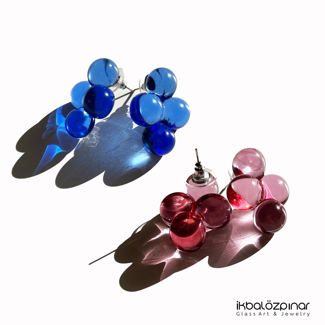 Handmade Glass Earrings/custom Design Earrings/stud Earrings - Etsy