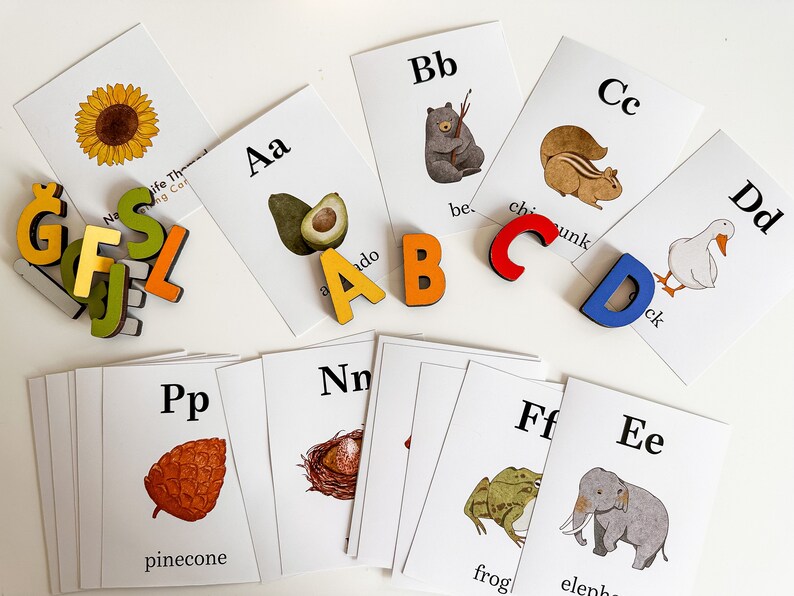 Natural Life Alphabet Cards Homeschool Printable ABC Wall Art Nursery ...